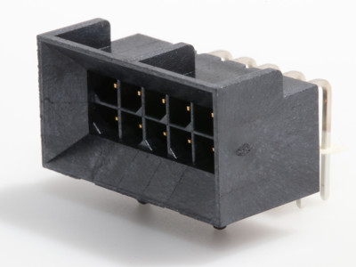 Micro-Fit BMI Receptacle Header, Dual Row, Vertical, with Press-fit Plastic Pegs, 0.76µm Gold (Au) Selective, 4 Circuits