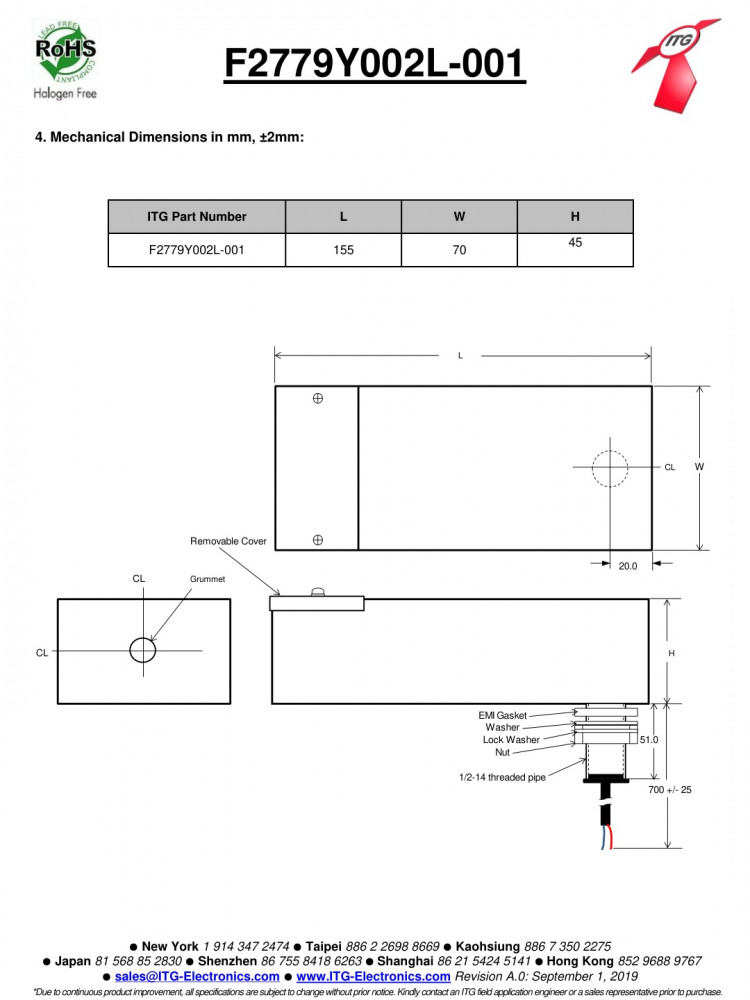 F2779Y002L-001 product documentation page 2