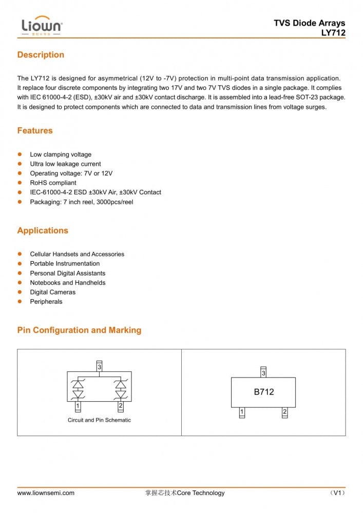 LY712 datasheet page 1