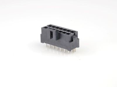 Ultra-Fit Vertical Header, 3.50mm Pitch, Dual Row, 14 Circuits, with Solder Clips, Tin (Sn) Plating, Black, Glow-Wire Capable, Tray for sale