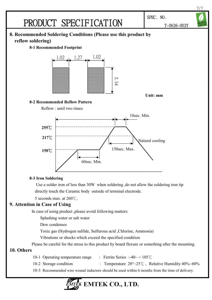 EMTEK LSF1008 specification page 8