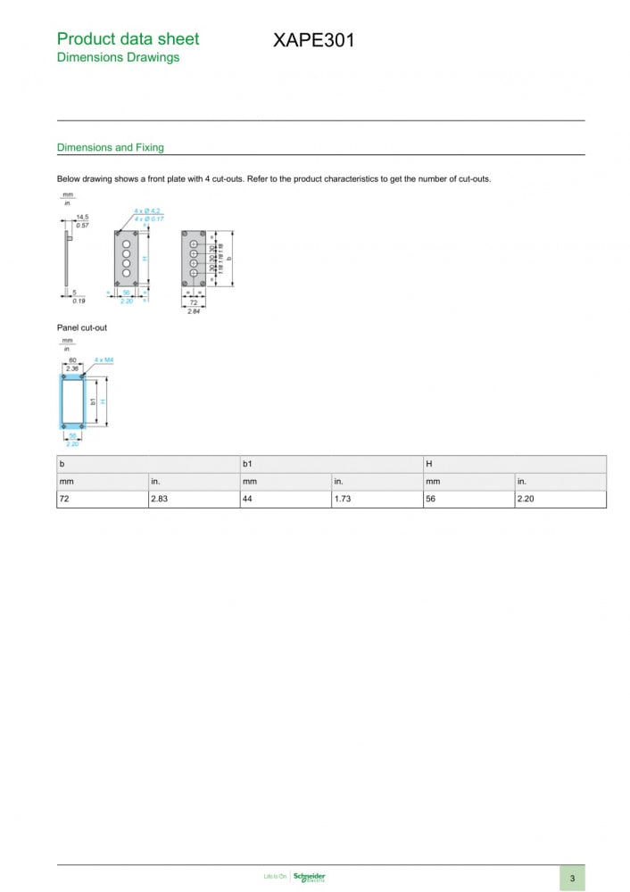 XAPE301 technical documentation page 3