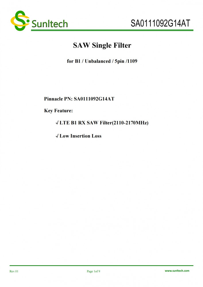 SA0111092G14AT datasheet page 1