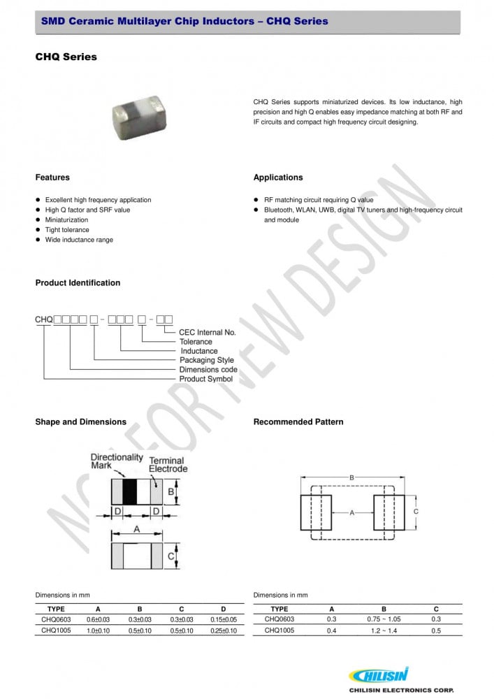 Chilisin CHQ Series datasheet page 2
