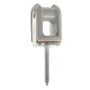 SERVICE WIREHOLDER, 11/32in (No. 22) x 4in SCREW, GRAY PORCELAIN MATERIAL, REINFORCED BASE for sale
