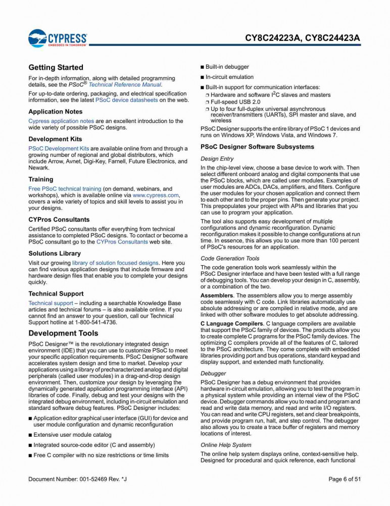 CY8C24223A-24PVXIT datasheet page 6