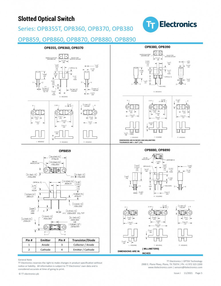 OPB840W55Z technical document page 5