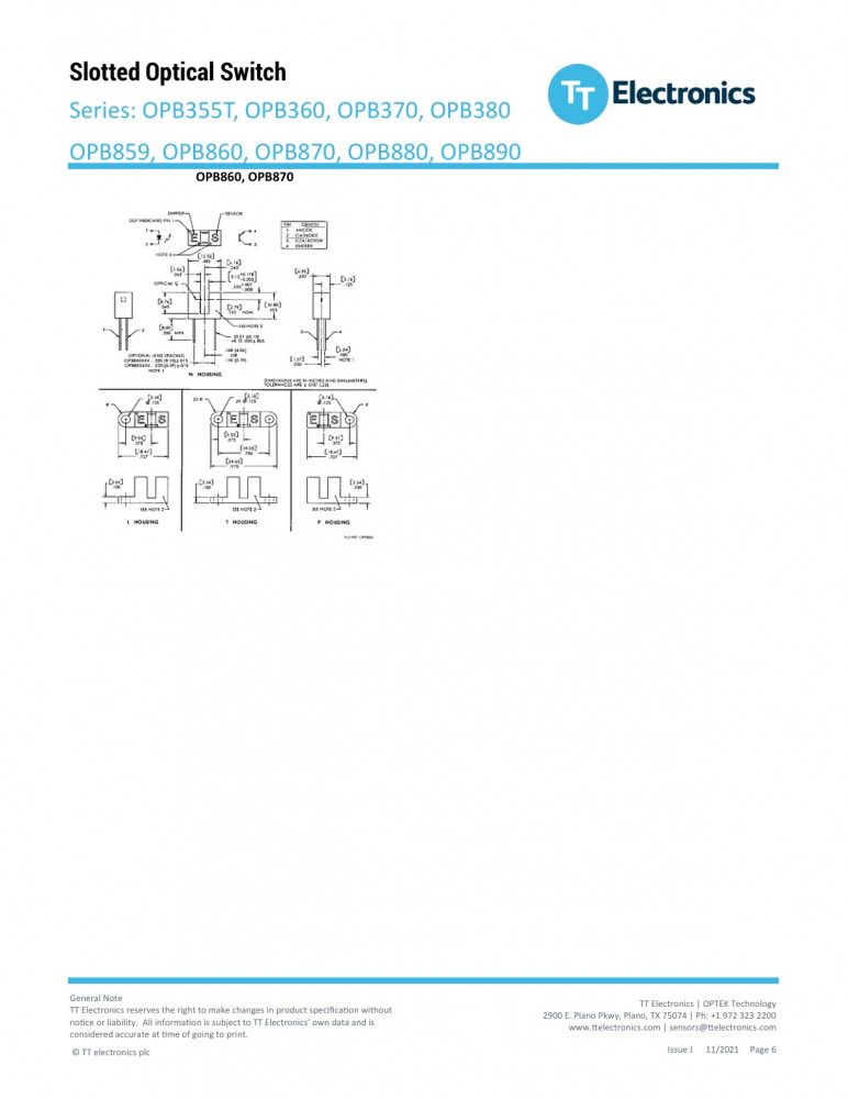 OPB840W55Z technical document page 6