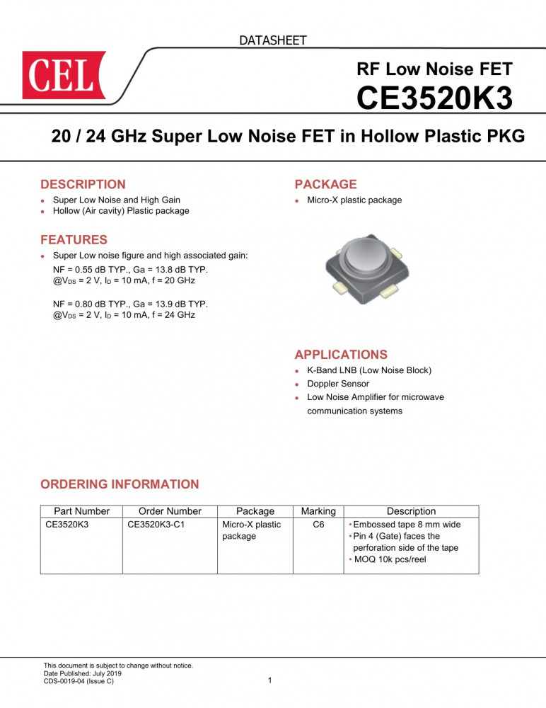 CE3520K3-C1 datasheet page 1
