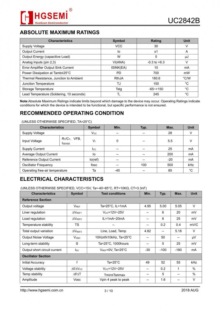 UC2842BN datasheet page 3