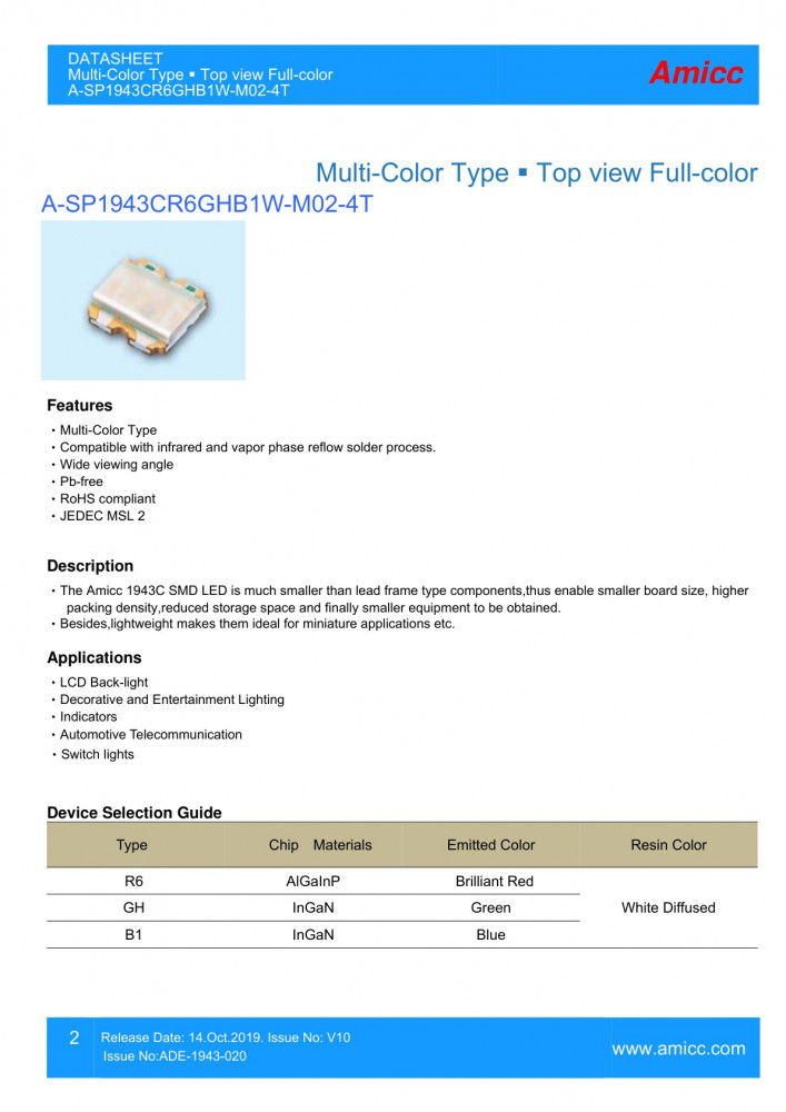 A-SP1943CR6GHB1W-M02-4T approval sheet page 2