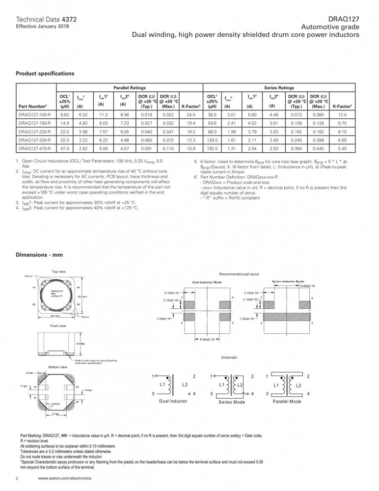 DRAQ127 datasheet page 2