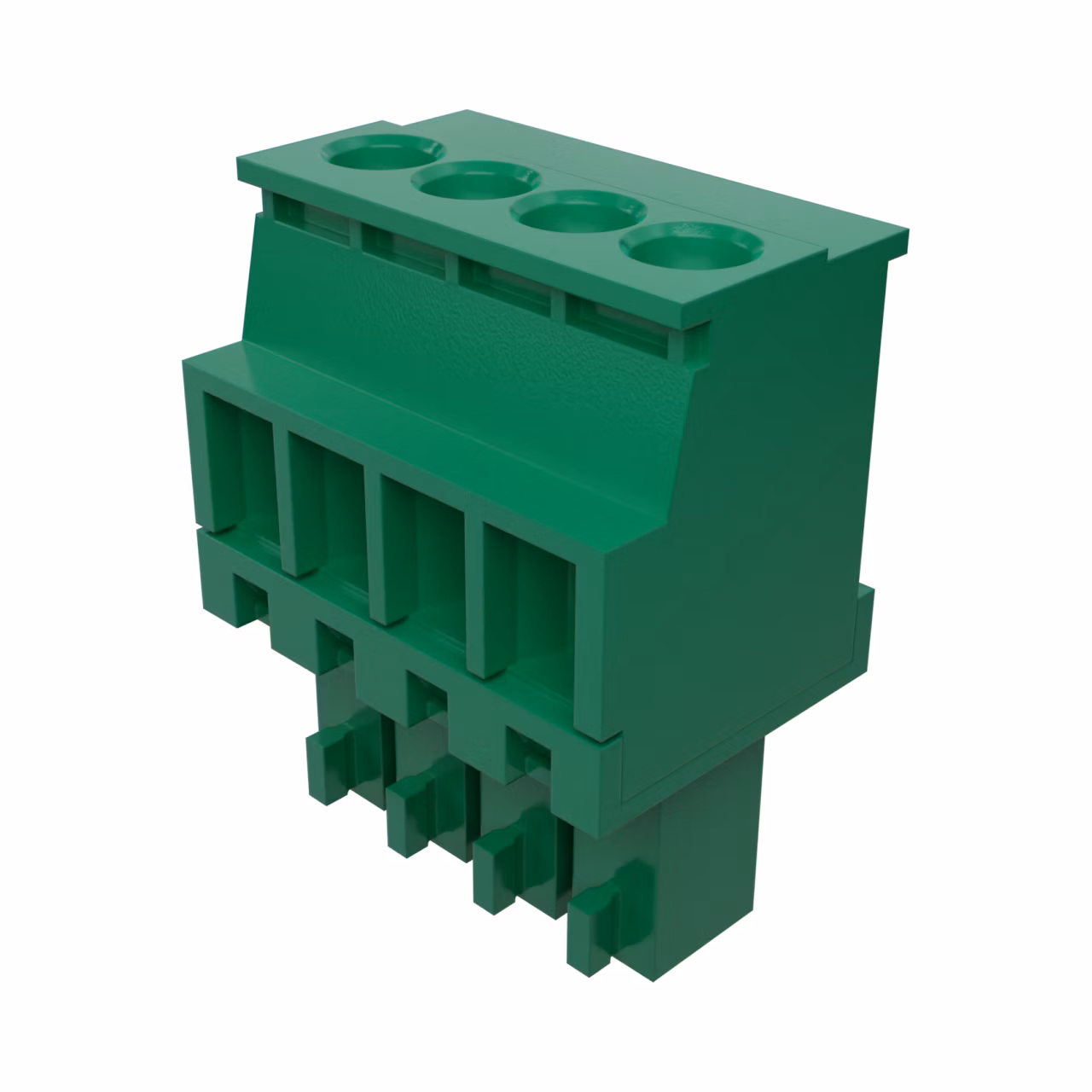 3.50mm Pitch Eurostyle Vertical Plug, with Reverse Imprinting, Front Wire Entry, Green Housing, Gold (Au) Plated, 4 Circuits for sale
