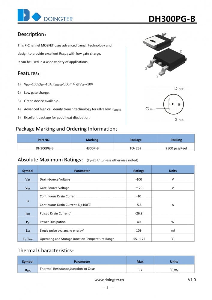 DH300PG-B datasheet page 1