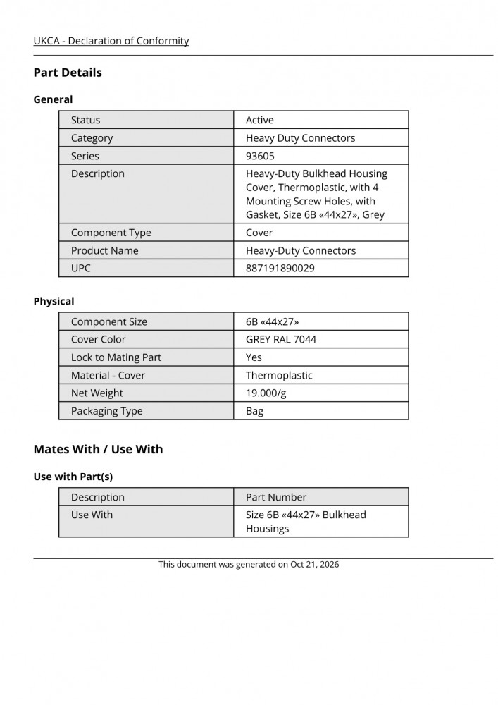 MOLEX 936050030 product reference image, page 2