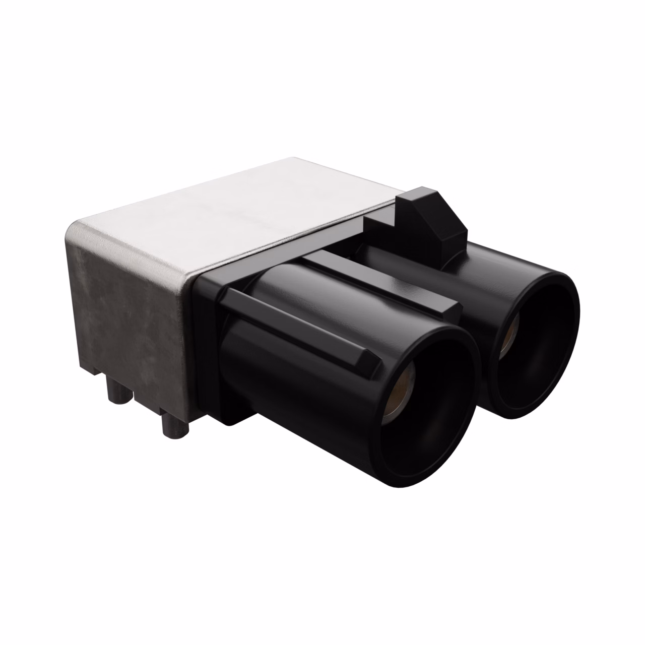 FAKRA Jack, Dual, Right-Angle, PCB Receptacle, Through Hole, Die Cast Body, Tin (Sn) Plated, Keying Code A, Black, 50 Ohms for sale