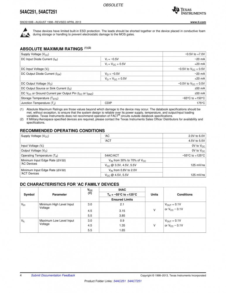 54ACT251 document page 5