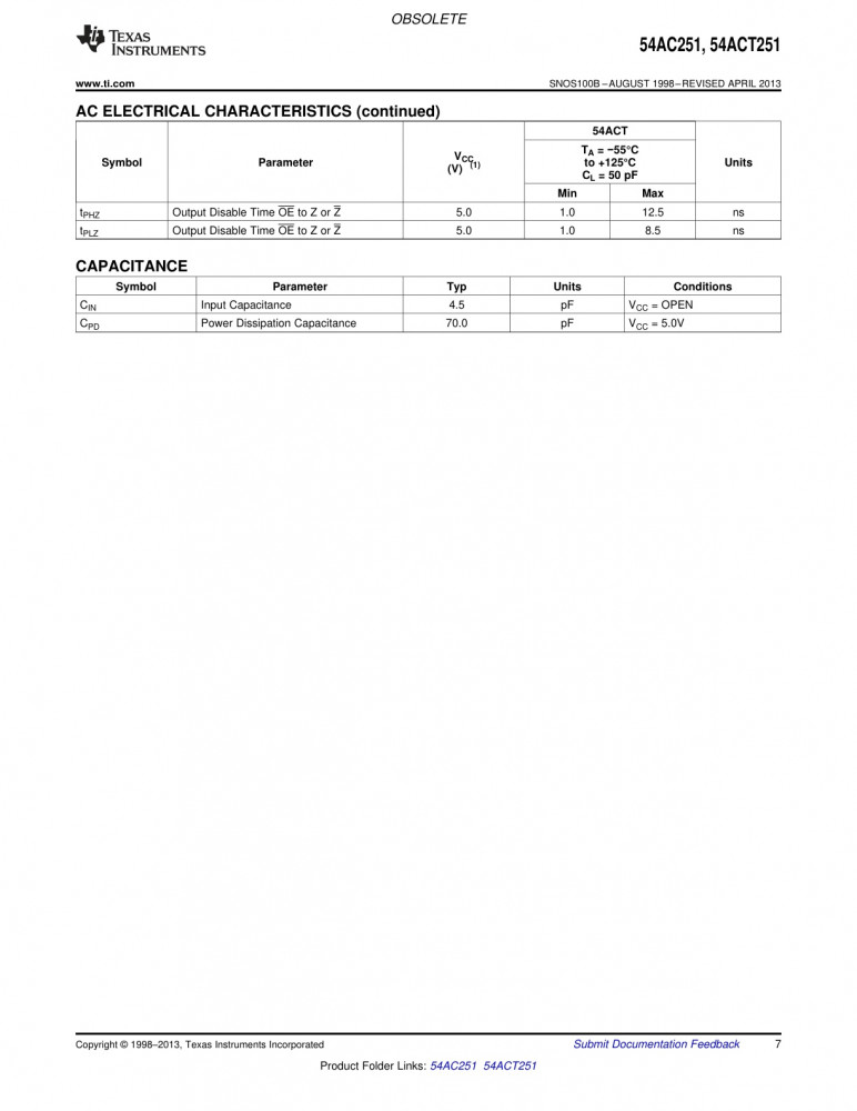 54ACT251 document page 8