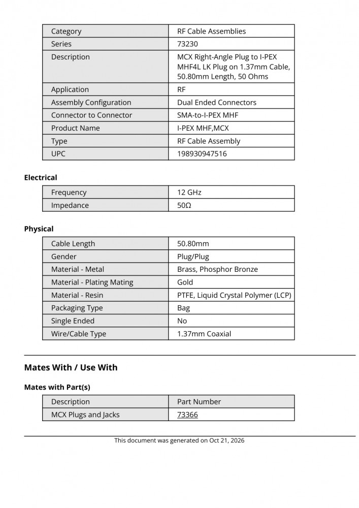 Technical document image 2 for MOLEX 732306265