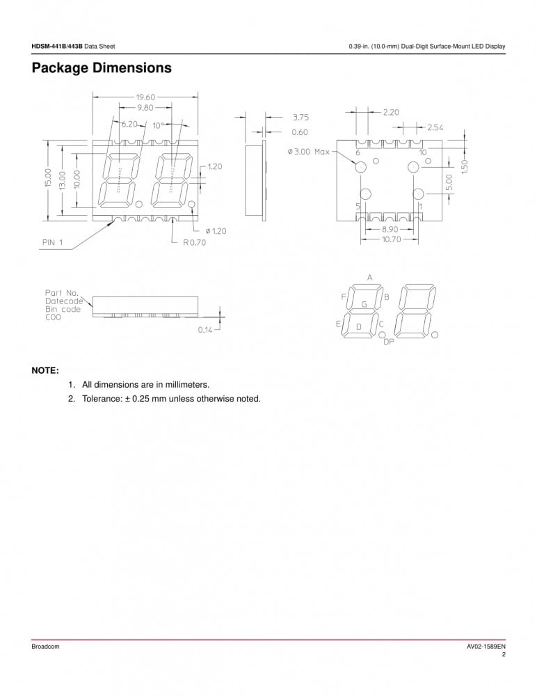 HDSM-443B datasheet page 2