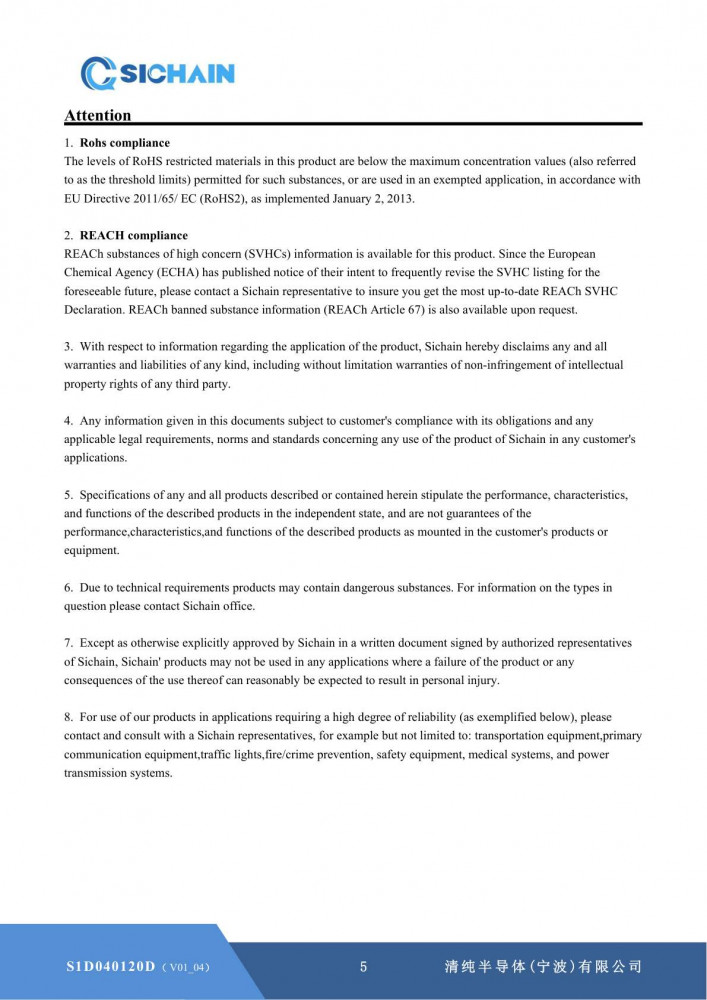 S1D040120D datasheet page 5