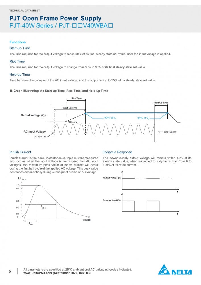 DELTA PJT-15V40WBAA datasheet page 8