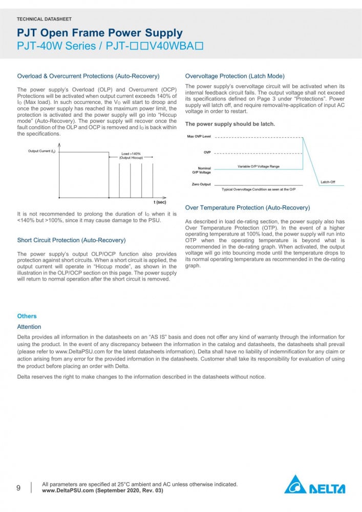 DELTA PJT-15V40WBAA datasheet page 9