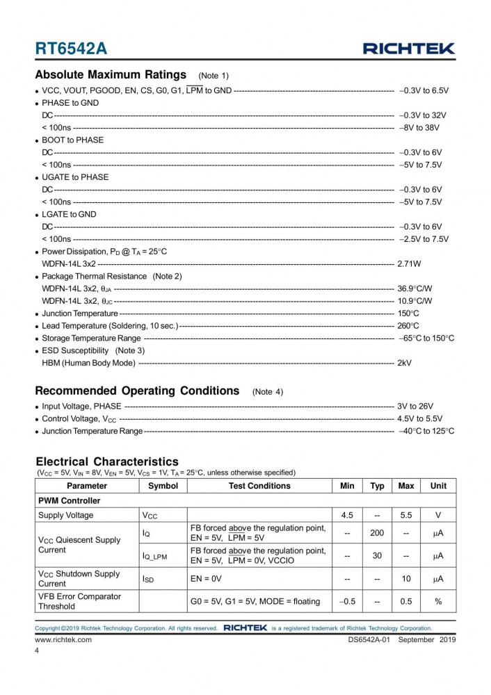 RT6542A technical document page 4