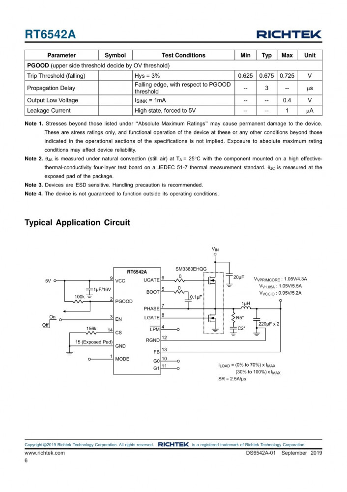 RT6542A technical document page 6