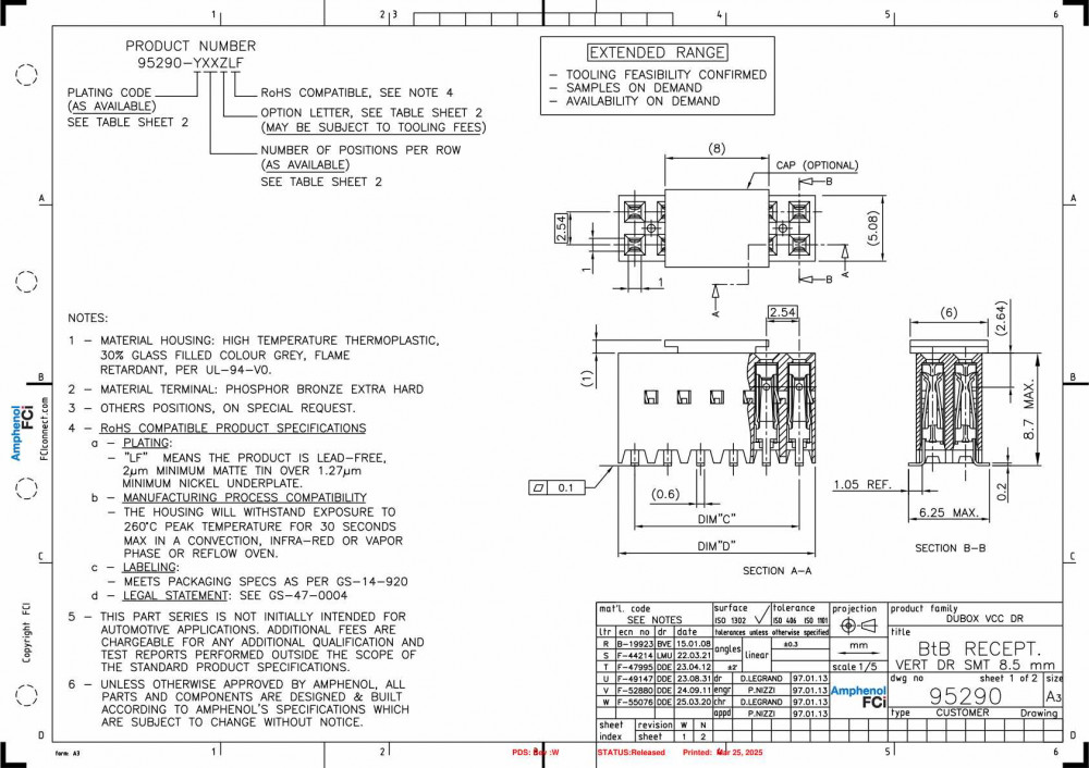 Amphenol 95290 drawing sheet 1