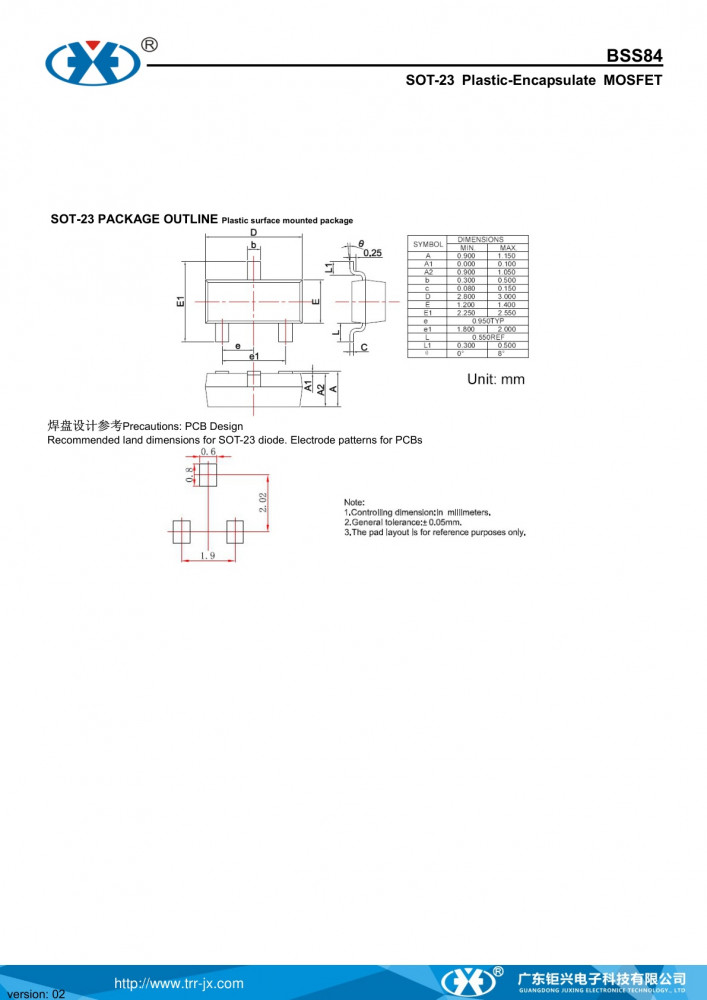 JUXING BSS84 datasheet page 3