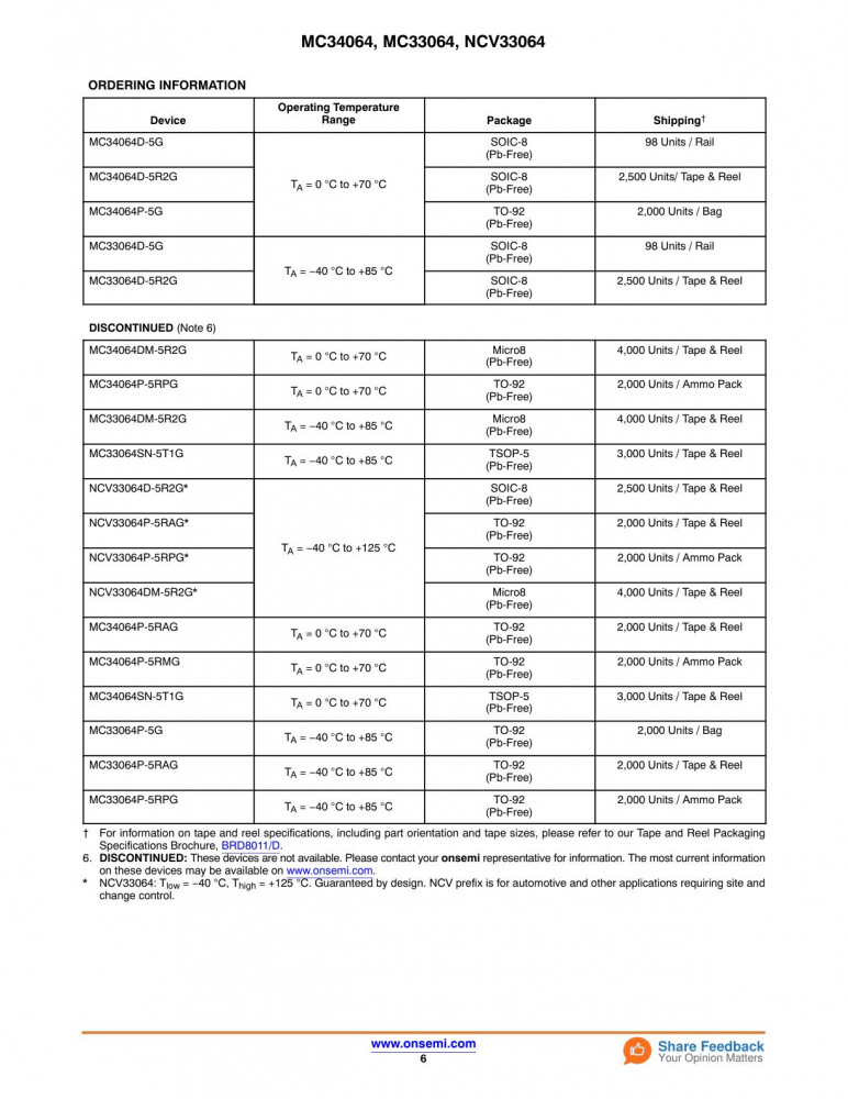 MC34064 datasheet preview, page 6