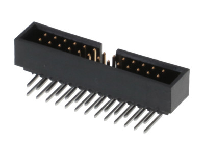 2.54mm Pitch C-Grid Header, Low Profile, Dual Row, Right Angle, Shrouded, 26 Circuits, 0.38µm Gold (Au) Selective Plating, Tin (Sn) PC Tail Plating for sale