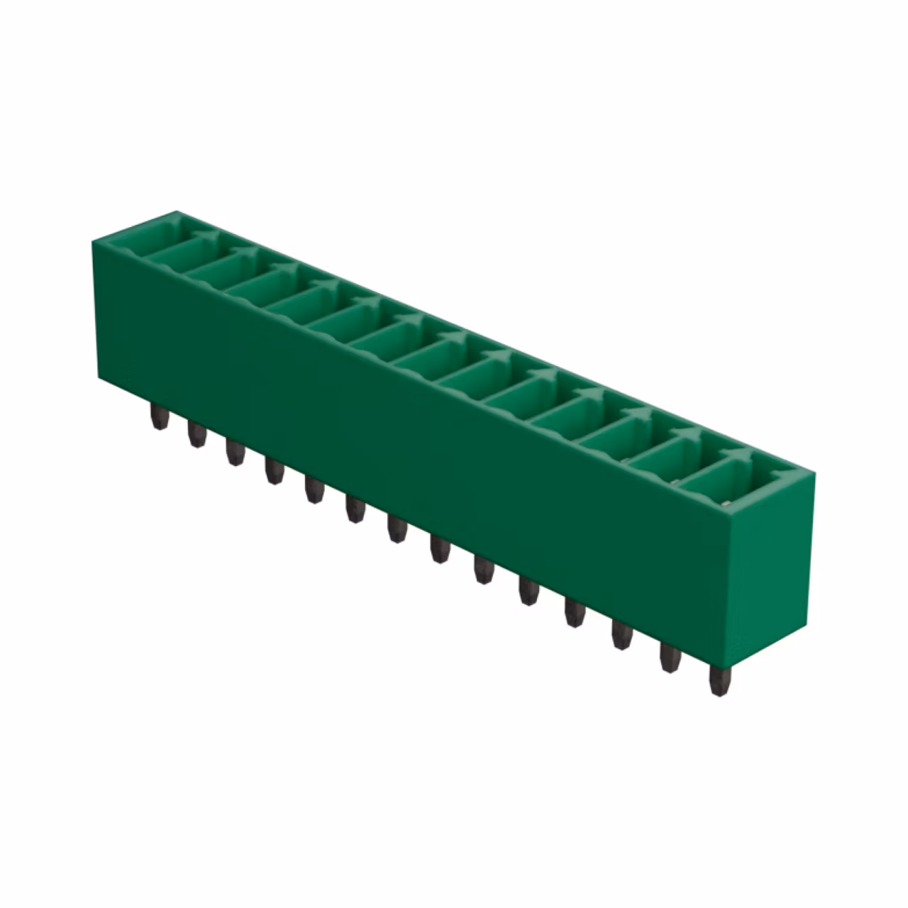 3.50mm Pitch Eurostyle Vertical PCB Header, Green Housing, 14 Circuits for sale
