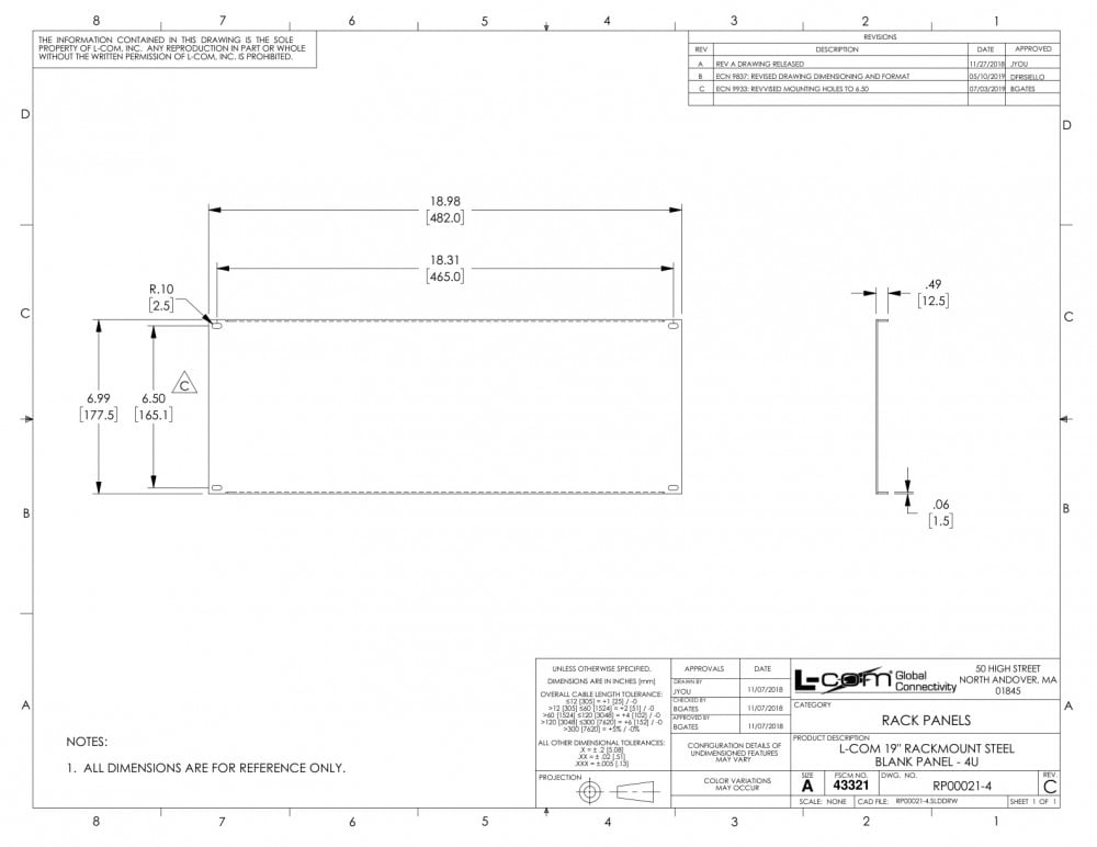 L-com RP00021-4 technical drawing preview