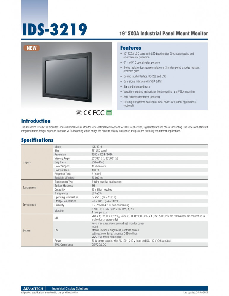 IDS-3219 product documentation page 1