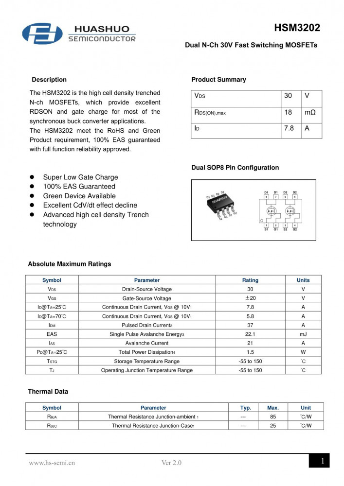 HSM3202 datasheet page 1