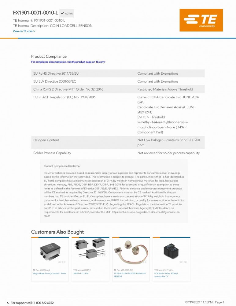 FX19 datasheet page 1