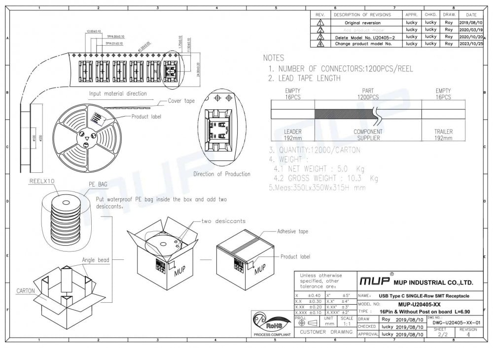 MUP U20405-01 technical drawing page 2