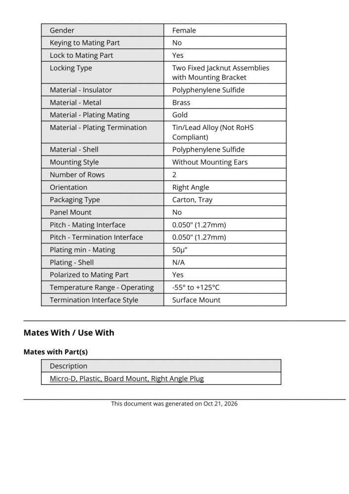 Technical document page 2 for MN-221-009-275-320R