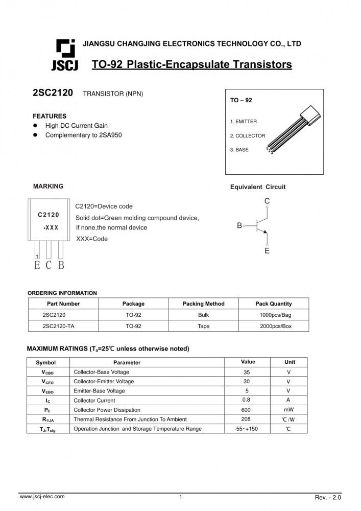 2SC2120 datasheet page 1
