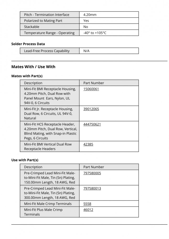 Mini-Fit Plus HCS product specification page 3