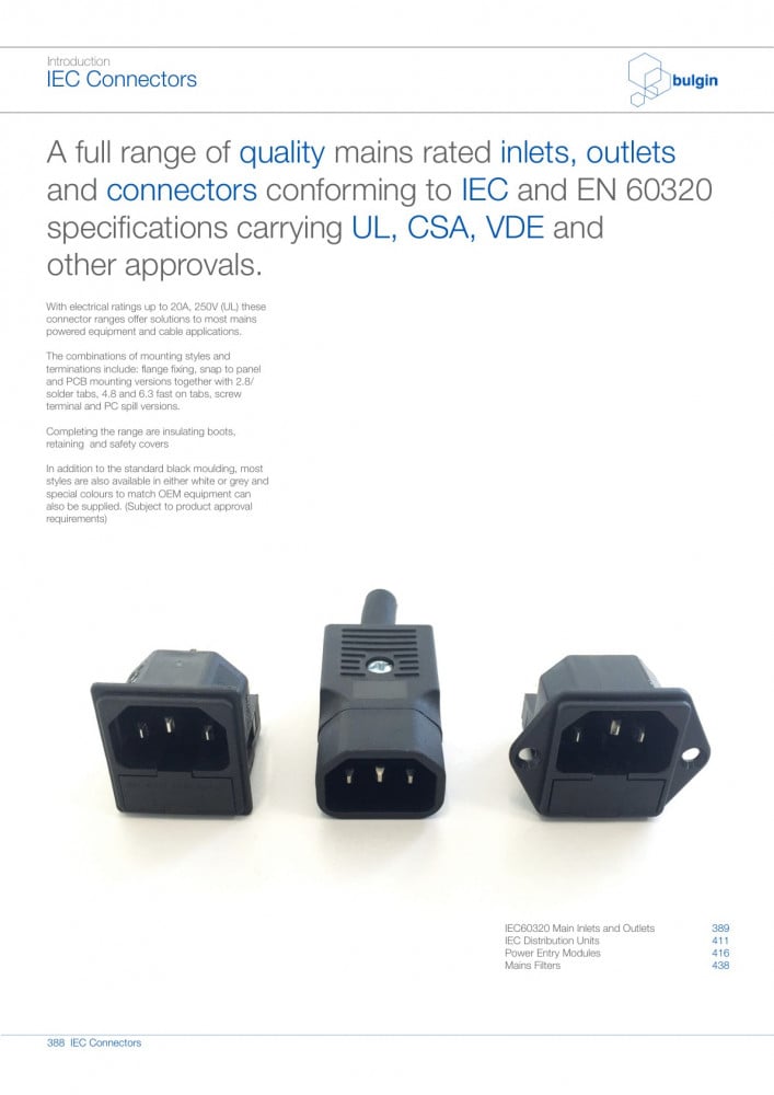Bulgin product catalogue page 1
