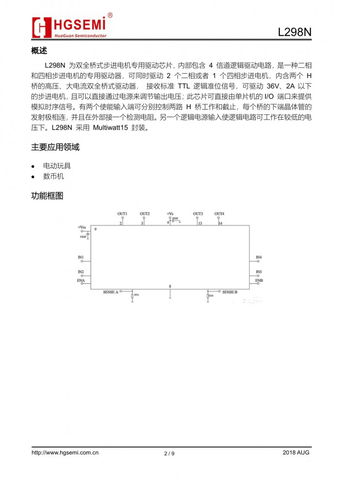 HGSEMI L298N datasheet page 2