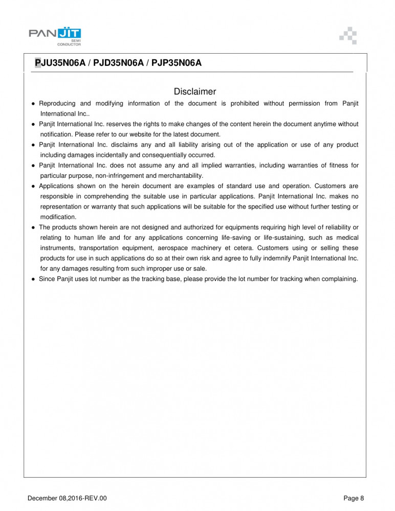 PANJIT PJD35N06A datasheet page 8