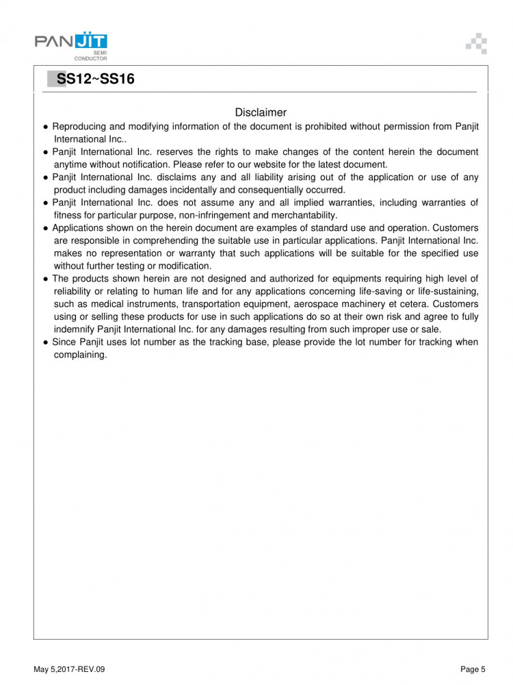 PANJIT SS14 datasheet page 5