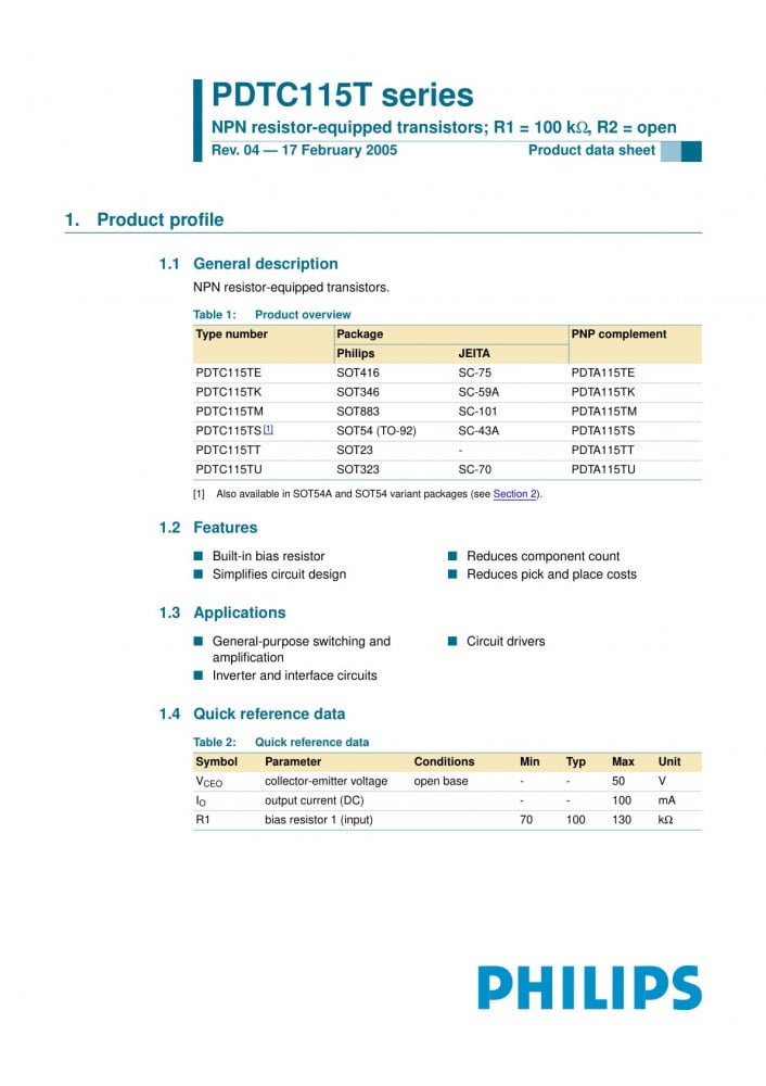 PDTC115TT,215 datasheet page 2