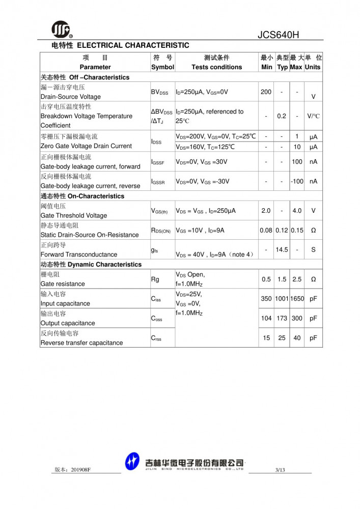 JCS640RH datasheet page 3