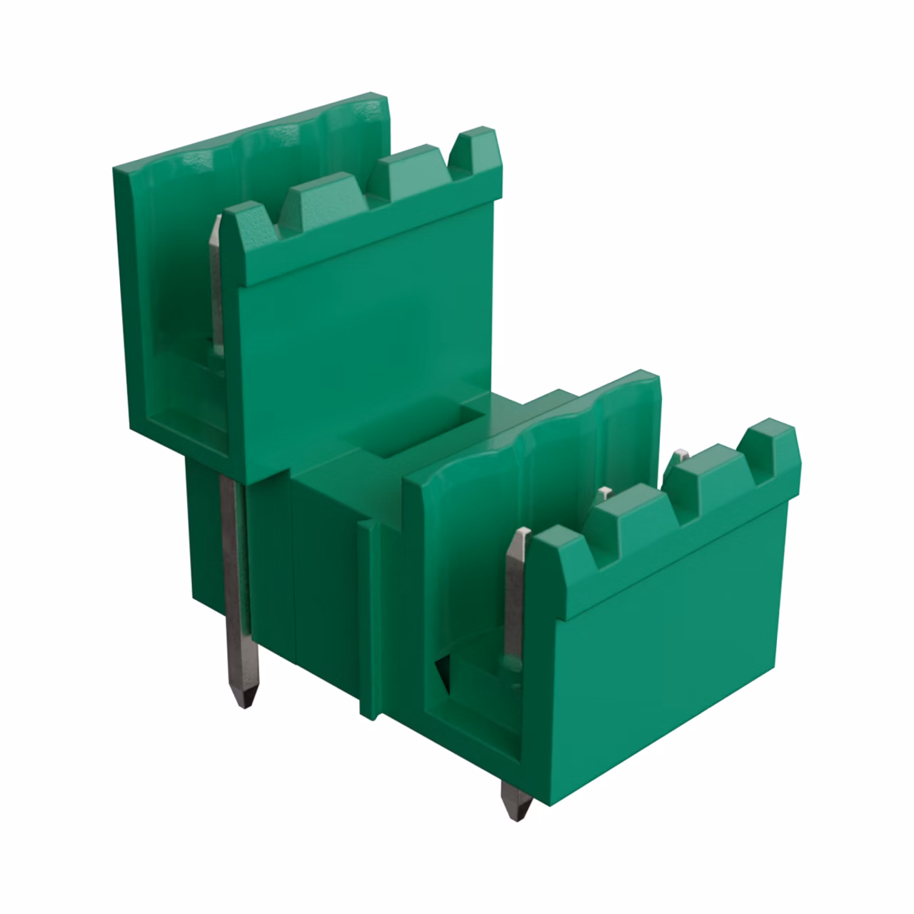 5.00mm Pitch Eurostyle Vertical Dual Level PCB Header, Open Ends, Green Housing, 6 Circuits for sale