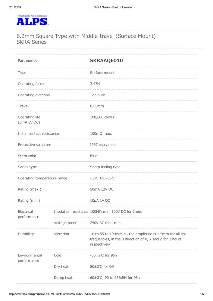 SKRAAQE010 technical page 1
